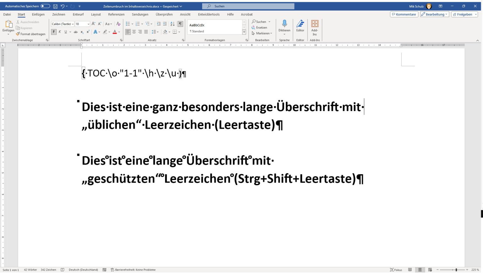 Geschütztes Leerzeichen in PowerPoint – mikschulz